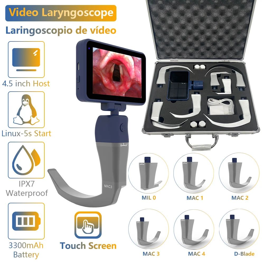 CR-45-Reusable-Video-Laryngoscope-4-5-inch-Touchscreen-Display-with-6 ...