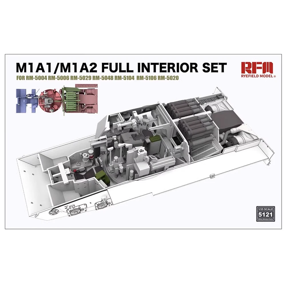 Rye Field 5121 1/35 Scale M1A1 M1A2 Abrams Tank MBT Full Interior Set ...