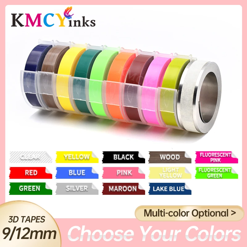 Kmcyinks Multicolors 3d Embossing Label Tapes For Dymo 3d 9mm Label Tape For Dymo Motex E-101 E ...