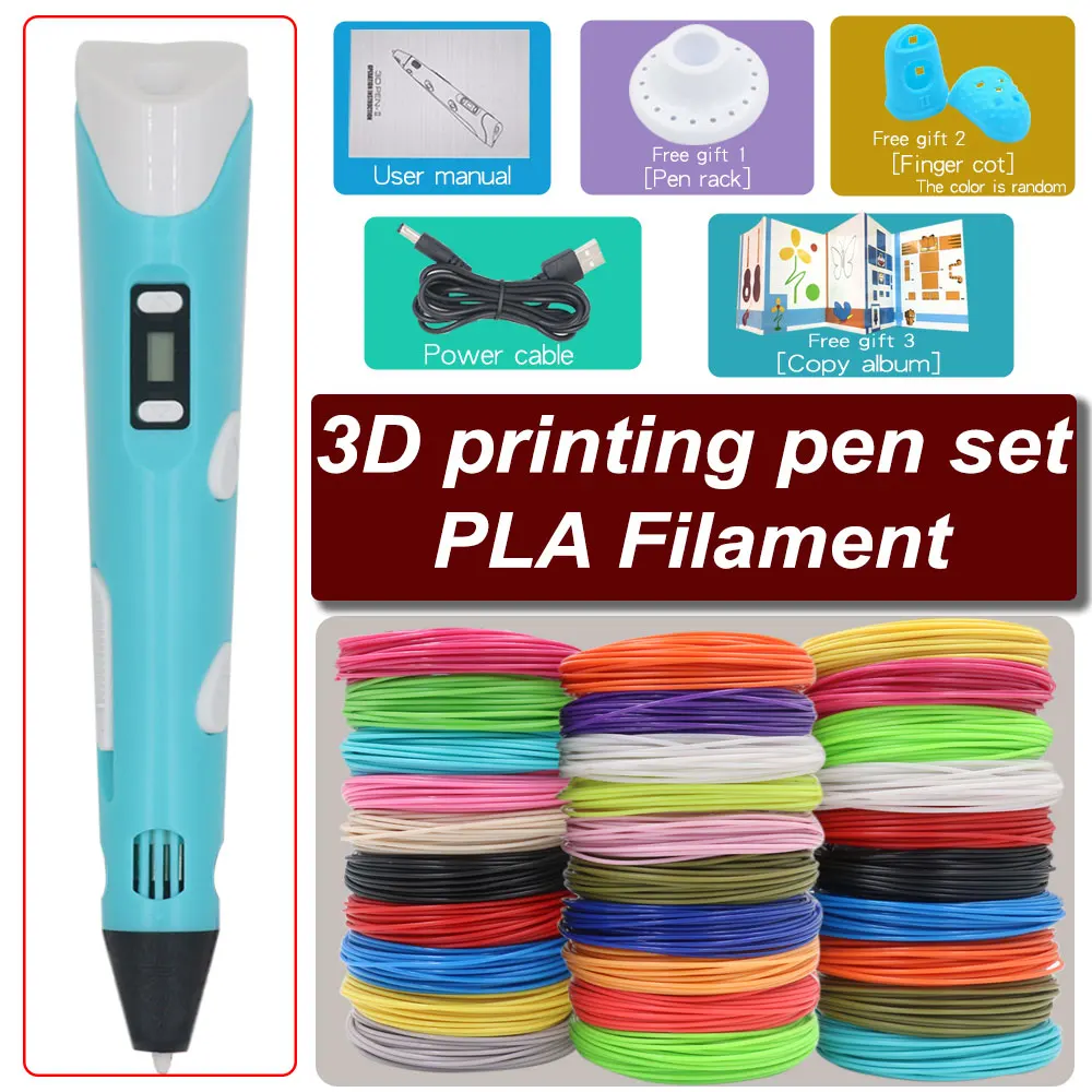 3D Pen For Children 3D Drawing Printing Pen with LCD Screen With PLA 1 ...