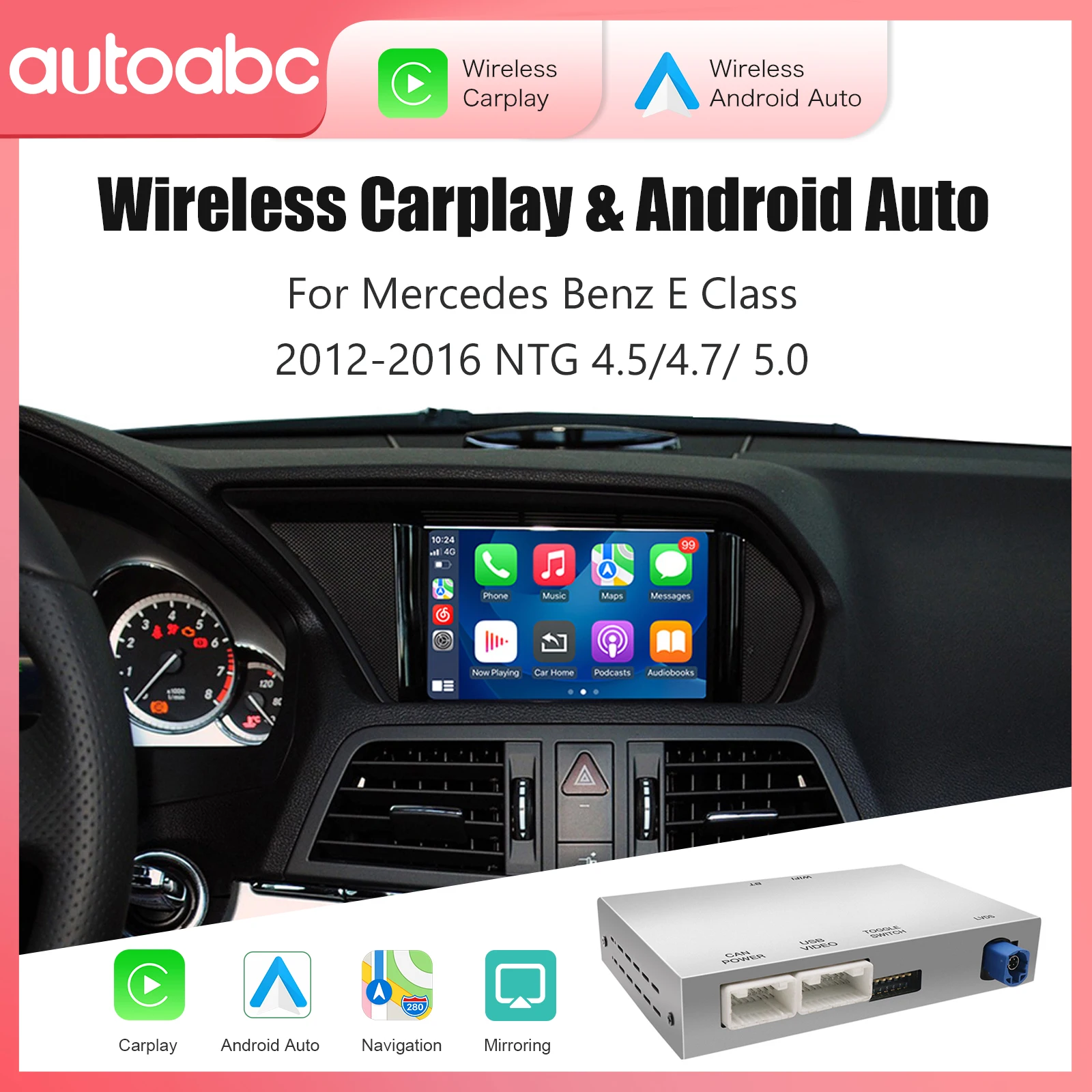 Wireless CarPlay Android Auto For Mercedes Benz E-Class W212 E Coupe ...