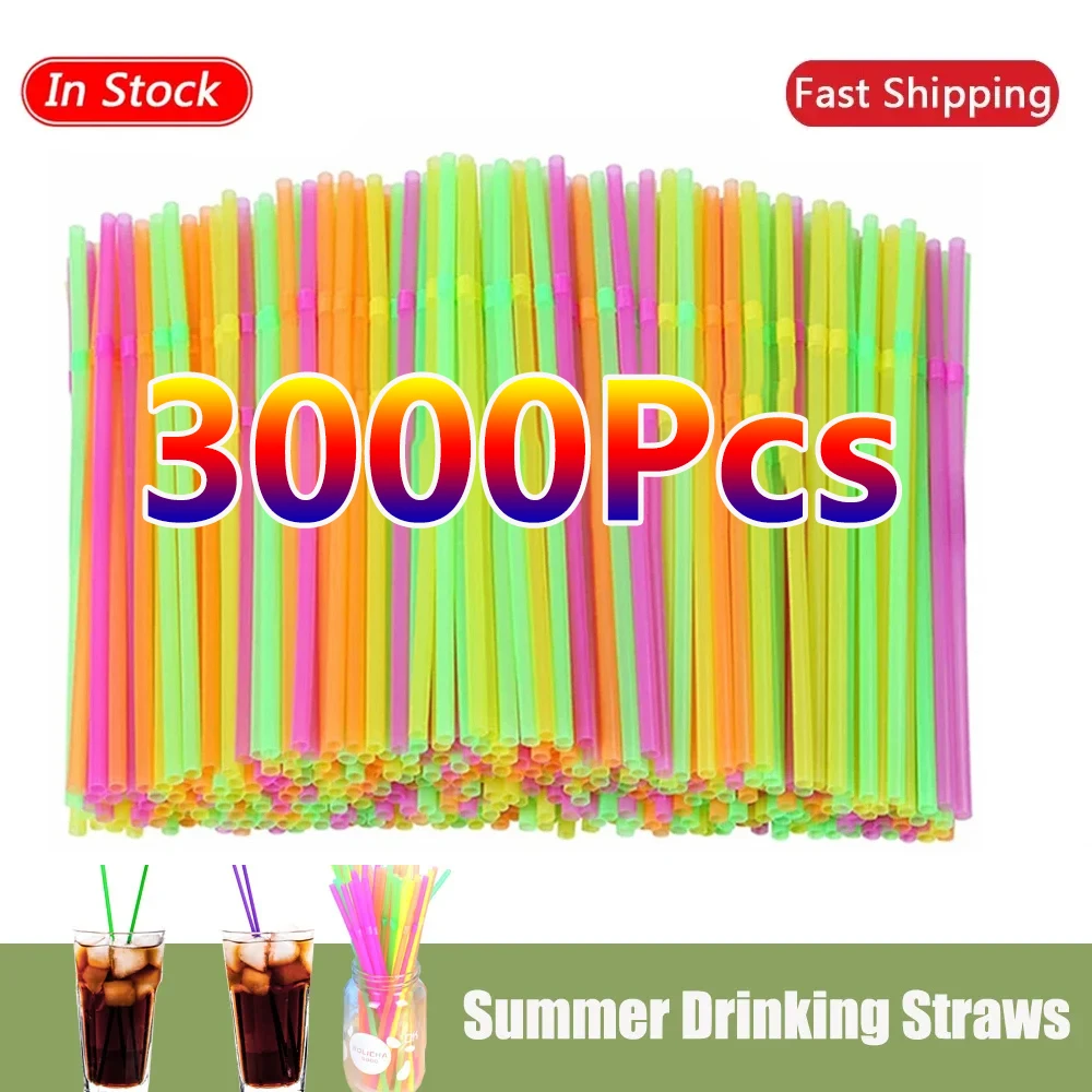 50-3000Pcs-Multicolor-Drinking-Straws-rietjes-Milk-Tea-Bar-Party ...