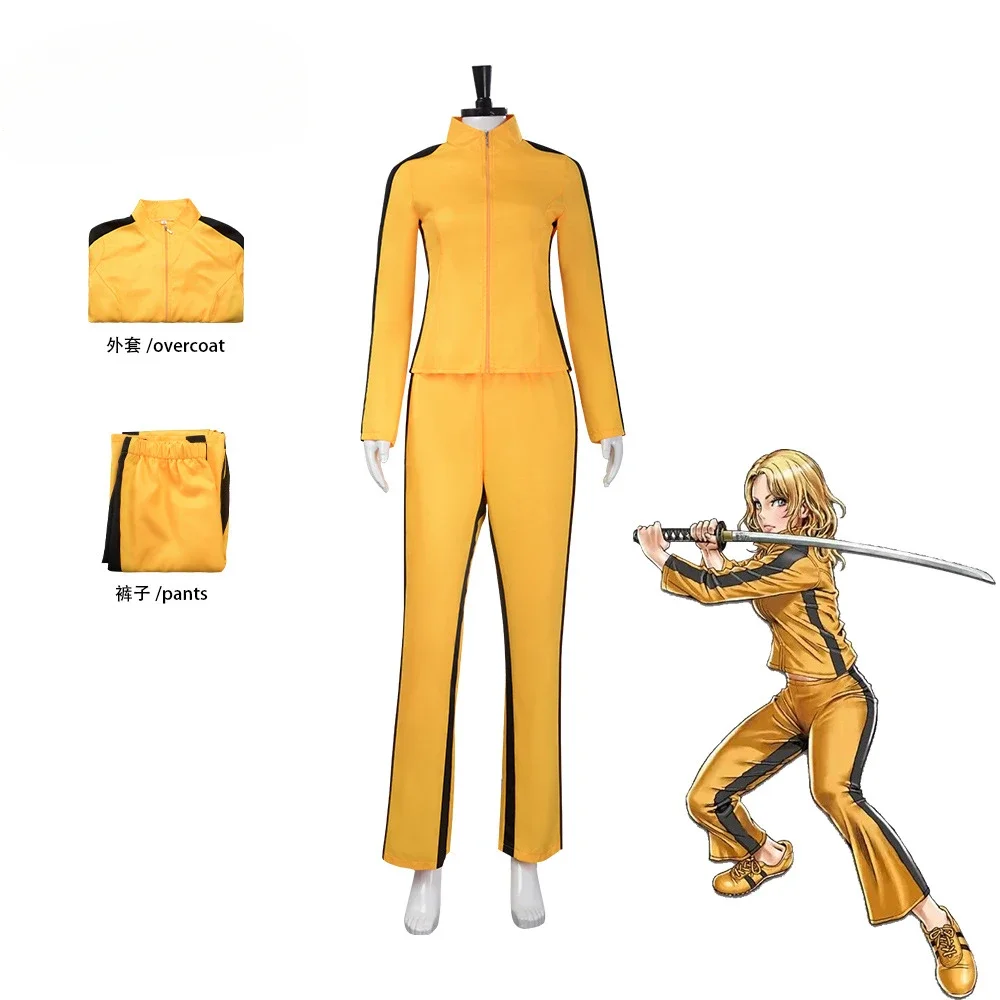 Kill Bill Vol.1 The Bride Top and Pants Yellow Cosplay Costume ...