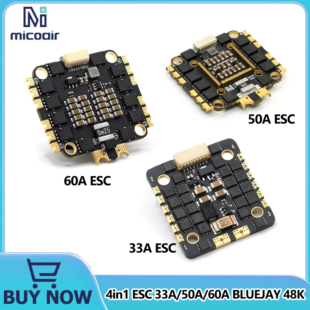 MicroAir 4IN1 33A/50A/60A ESC BLUEJAY 48K Firmware Supports Bi ...