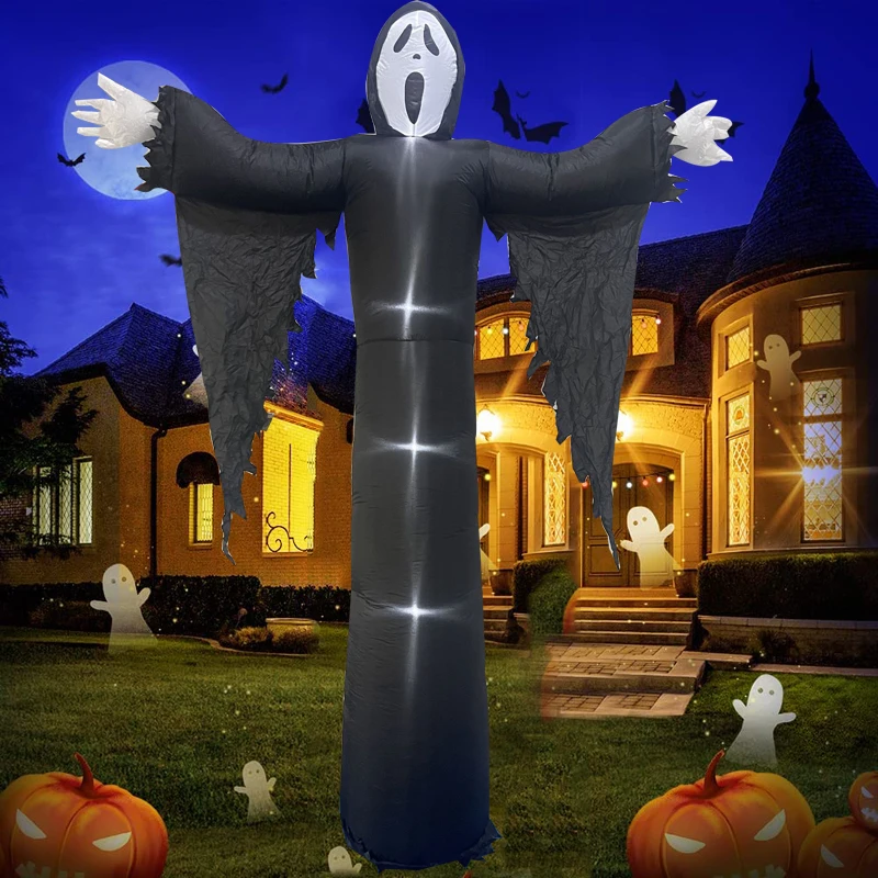12 FT Halloween Inflatables Decoration Outdoor Blow Up Grim Reaper ...