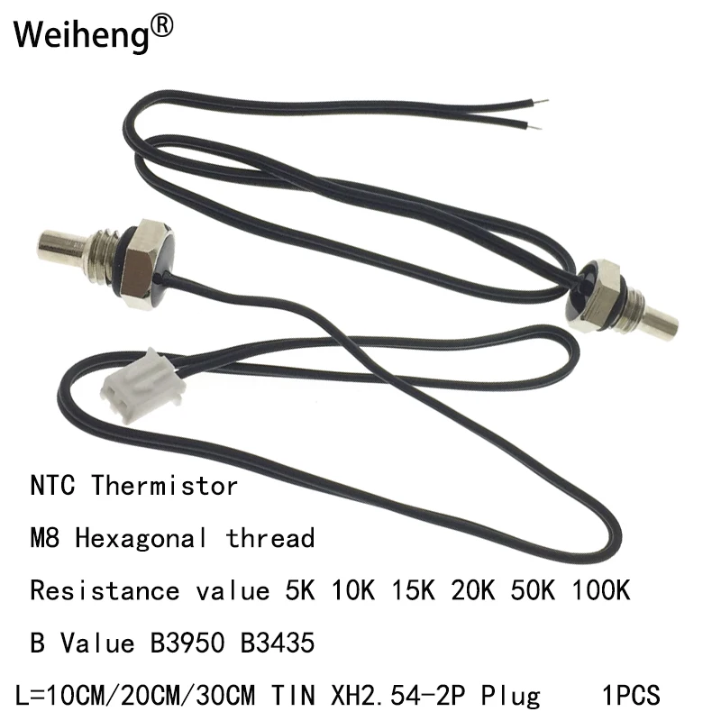 1Pcs NTC Thermistor Thread Probe M8 Resistance Value5K10K15K20K50K100K ...