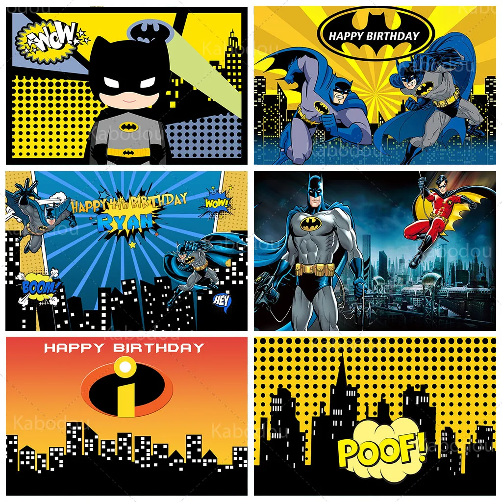 HEROCROSS-Batman-Backdrop-Boys-Kids-Birthday-Party-Decoration-Banner ...
