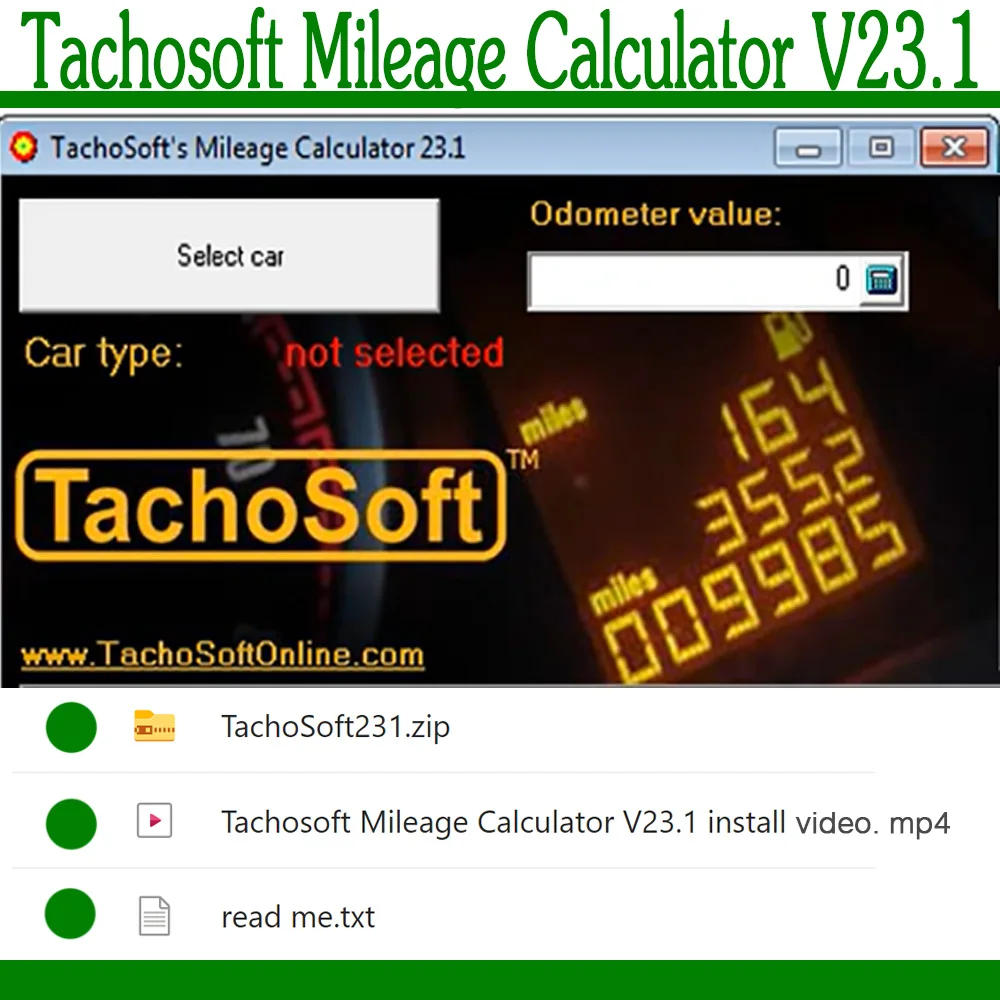 Calculadora de kilometraje modificada TachoSoft, SOFTWARE 23,1, cálculo de kilometraje de coche ...