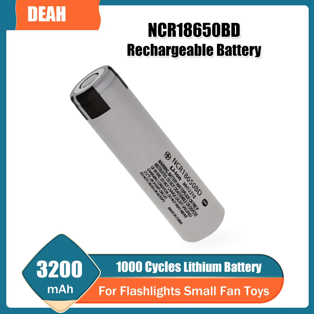 1PCS 18650 NCR18650BD 10A 3.7V 3200mAh Rechargeable Lithium Battery For ...