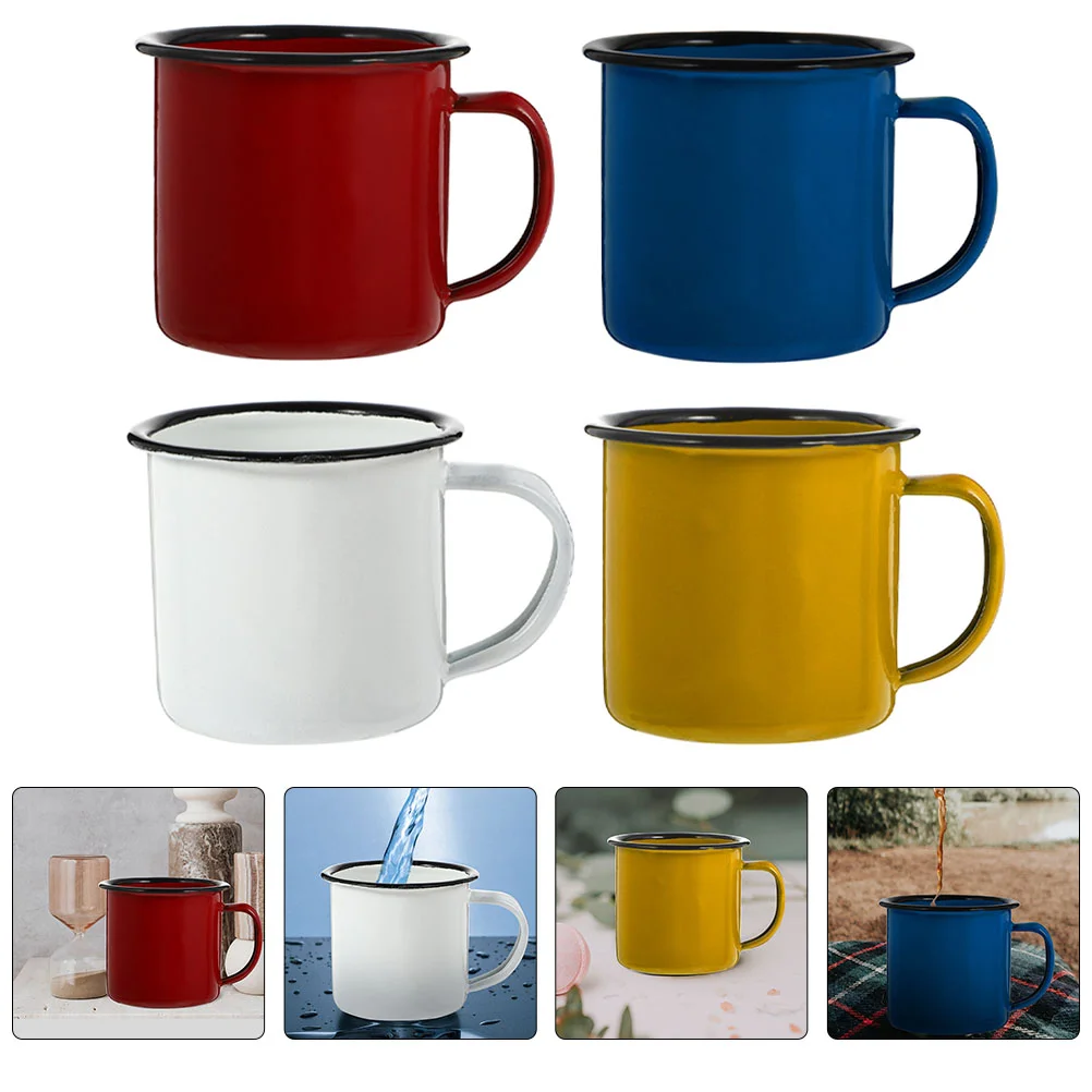 4-Pcs-Retro-Drinking-Cup-Coffe-Cups-Office-Enamel-Vintage-Style-Mug ...