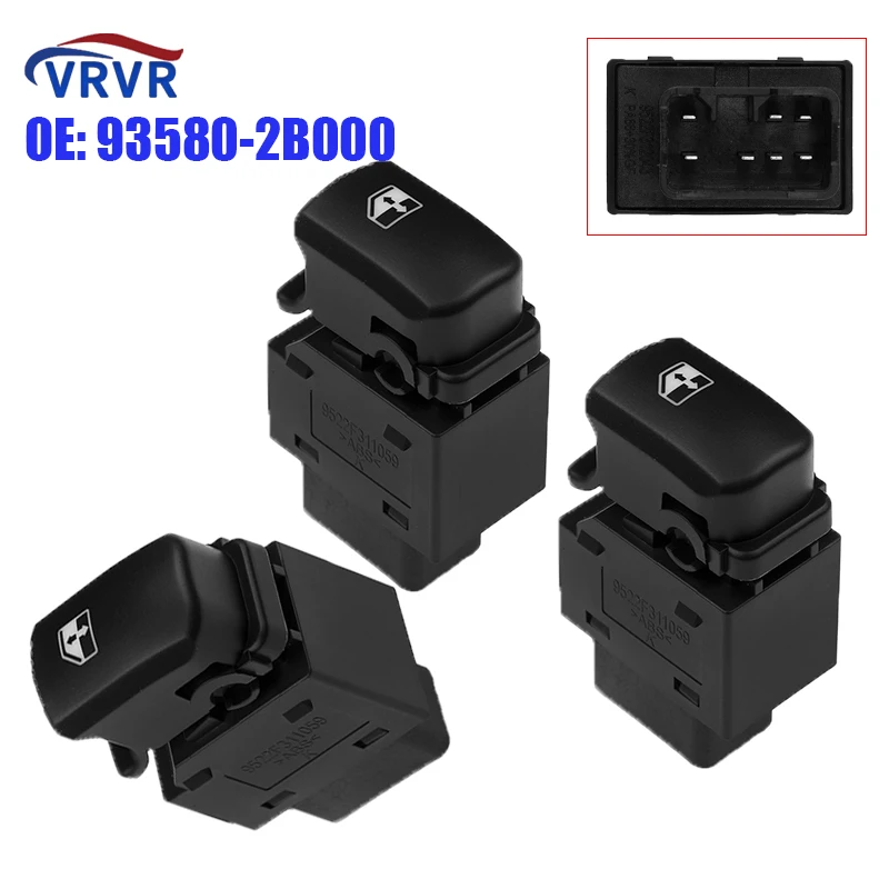 VRVR-93580-2B000-7-Pins-Electric-Window-Single-Button-Switch-935802B000 ...