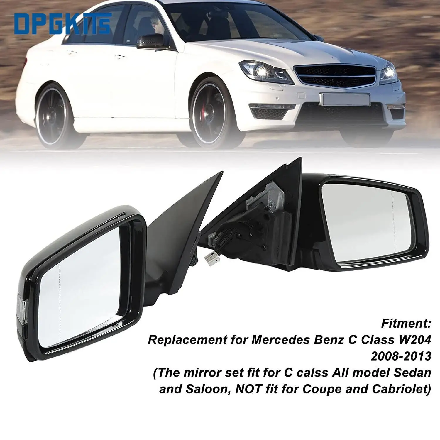 2048106376-2048106476-1Pair-New-W204-Facelift-Rear-View-Mirror-For ...
