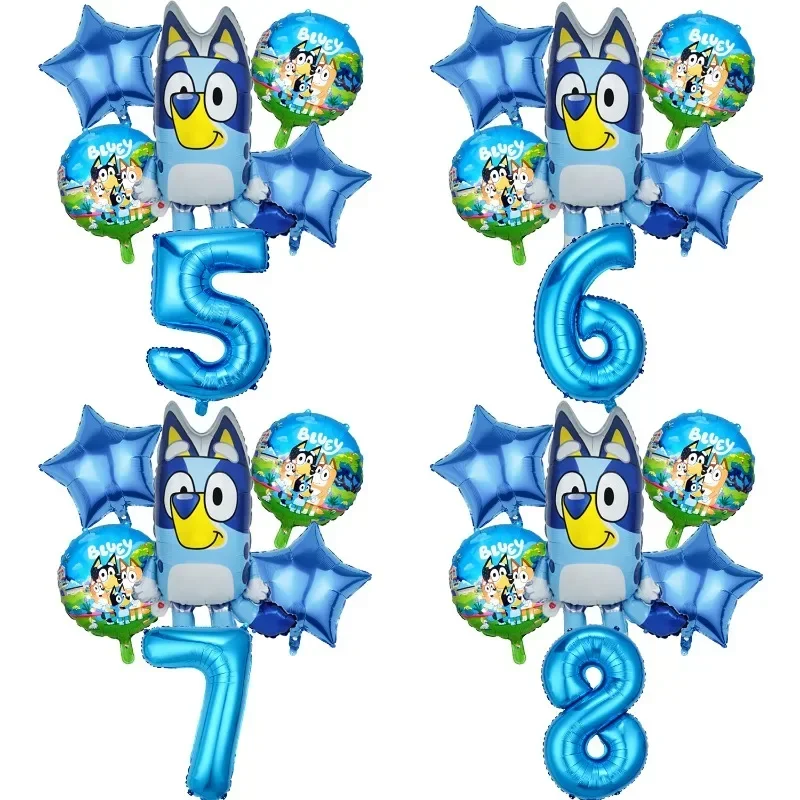 Bluey-Bingo-Aluminum-Foil-Ballons-Number-Balloons-Set-Cartoon-Anime ...