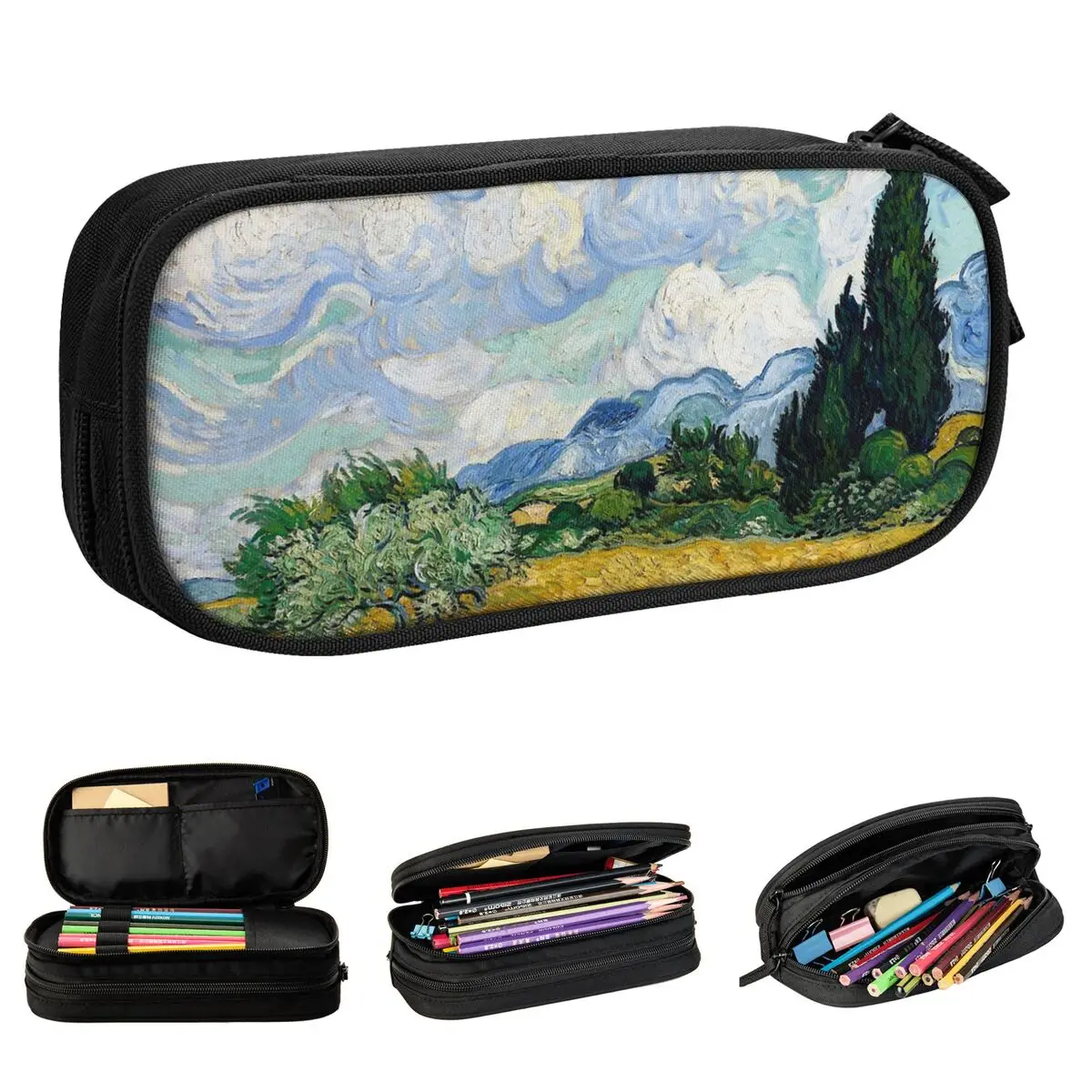 Wheat-Fields-With-Cyprusses-Van-Gogh-Pencil-Case-Fun-Art-Pen-Bag ...