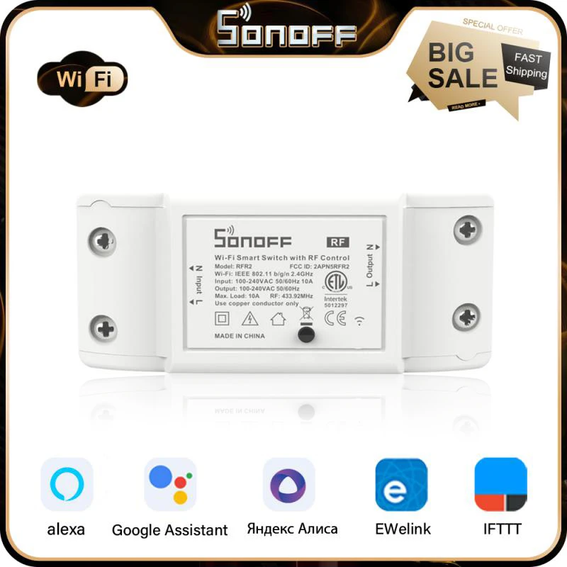 SONOFF RFR2 433MHz WiFi DIY Smart Switch Module, Mini Smart Home ...