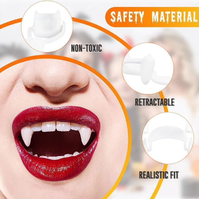 1-Pair-Retractable-Vampire-Teeth-Fangs-Dentures-Props-Halloween-Costume ...