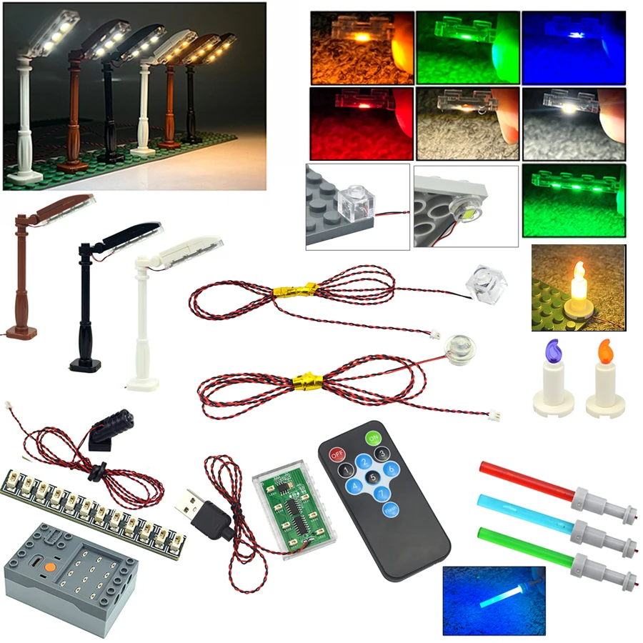 DIY-0-8mm-Pin-1x1-1x4-1x2-LED-Remote-Control-Building-Block-Flash-Lamp ...
