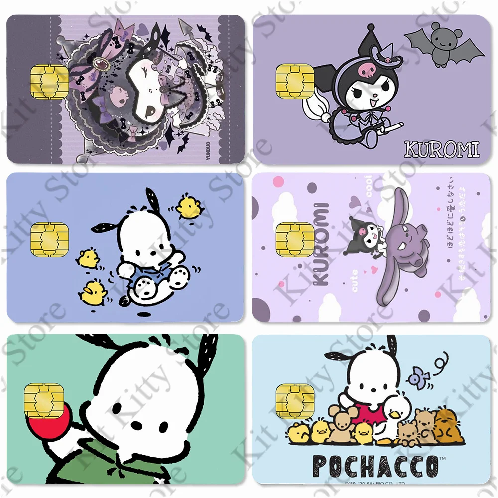 Sanrios Anime Kuromi Pachacco Diy Card Skin Stickers for Small Credit ...