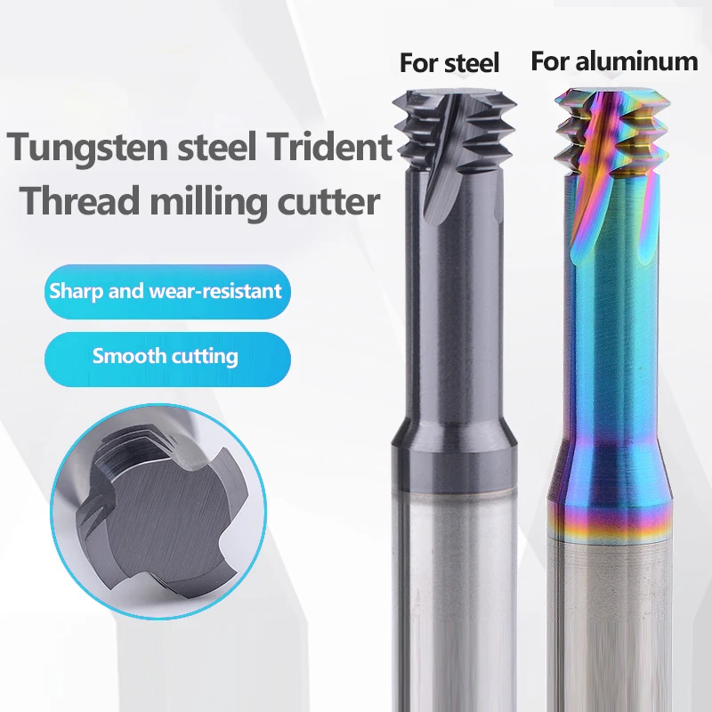 HRC65-Thread-Mill-Coated-Solid-Carbide-3-Teeth-Miniature-Pitch-CNC ...