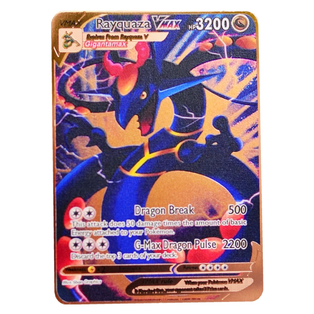 Card Metal Pokémon Letters Mewtwo Gx Pikachu Charizard Vmax Genga ...