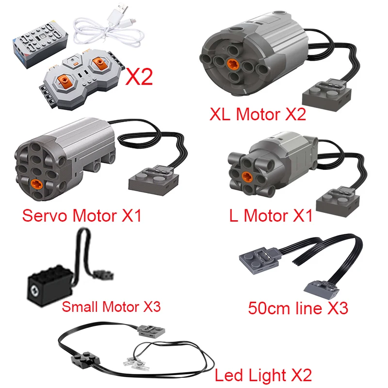Power-Functions-Brick-Pack-Block-Bricks-Xl-L-Servo-Mini-Motor-Building ...