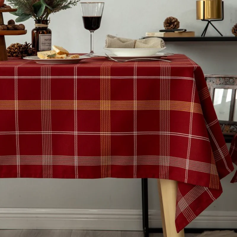 Modern-Simple-Red-Plaid-Tablecloth-Restaurant-Cafe-Dining-Table-Coffee ...