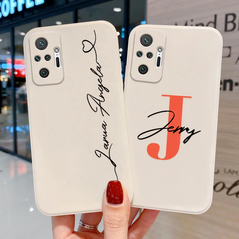 Funda personalizada con letras iniciales para Xiaomi Redmi Note 10, 9 ...
