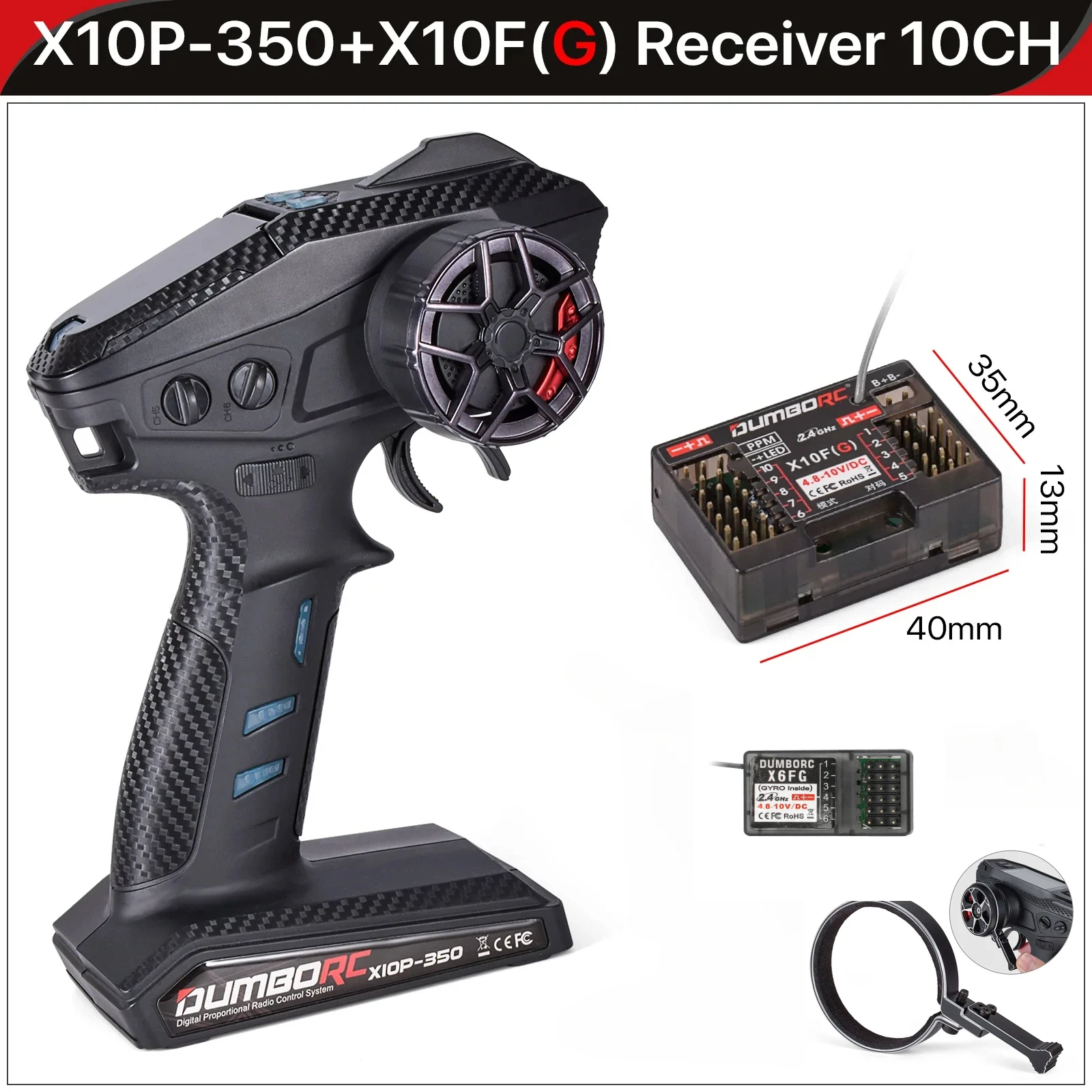 DumboRC-X10P-350-10FG-Receiver-10CH-Transmitter-Receiver-with-10A-ESC ...