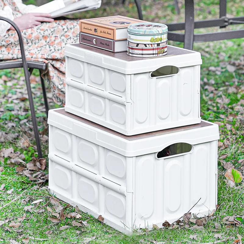 Caja de almacenamiento plegable para acampada en el hogar, con tapa de ...