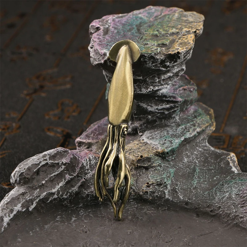 Brass-Squid-Cuttlefish-Mini-Decorative-Figurines-Cute-Marine-Animals ...