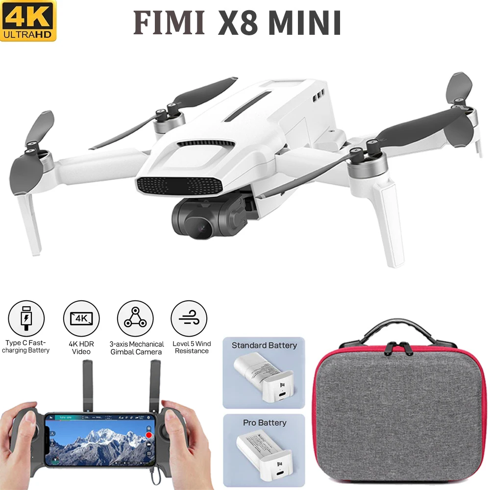 FIMI X8 Mini 250G-Class 4K HD Camera Drone 3-Axis Gimbal FPV 5G Wifi ...