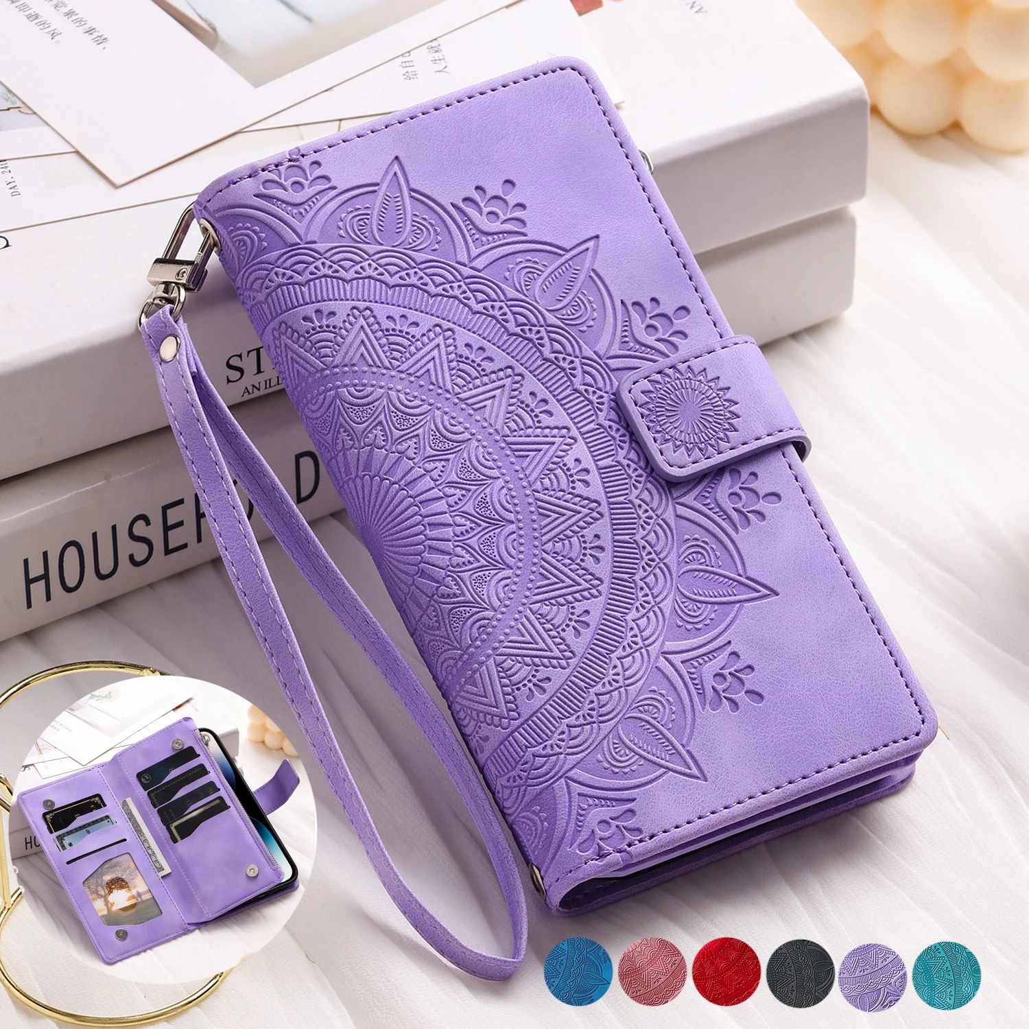 Leather Flip Case for Samsung Galaxy F04 F23 M04 M10 M10S M42 M23 M55 ...