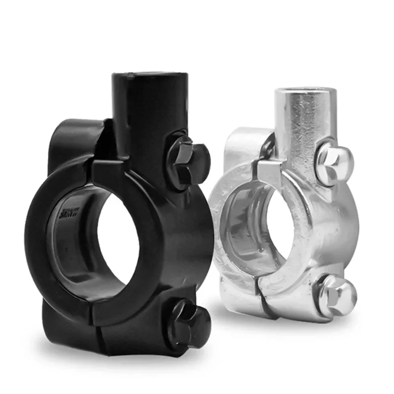 2PCS-Black-Silver-Motorcycle-Rear-View-Mirror-Holder-Bracket-10mm-8mm ...