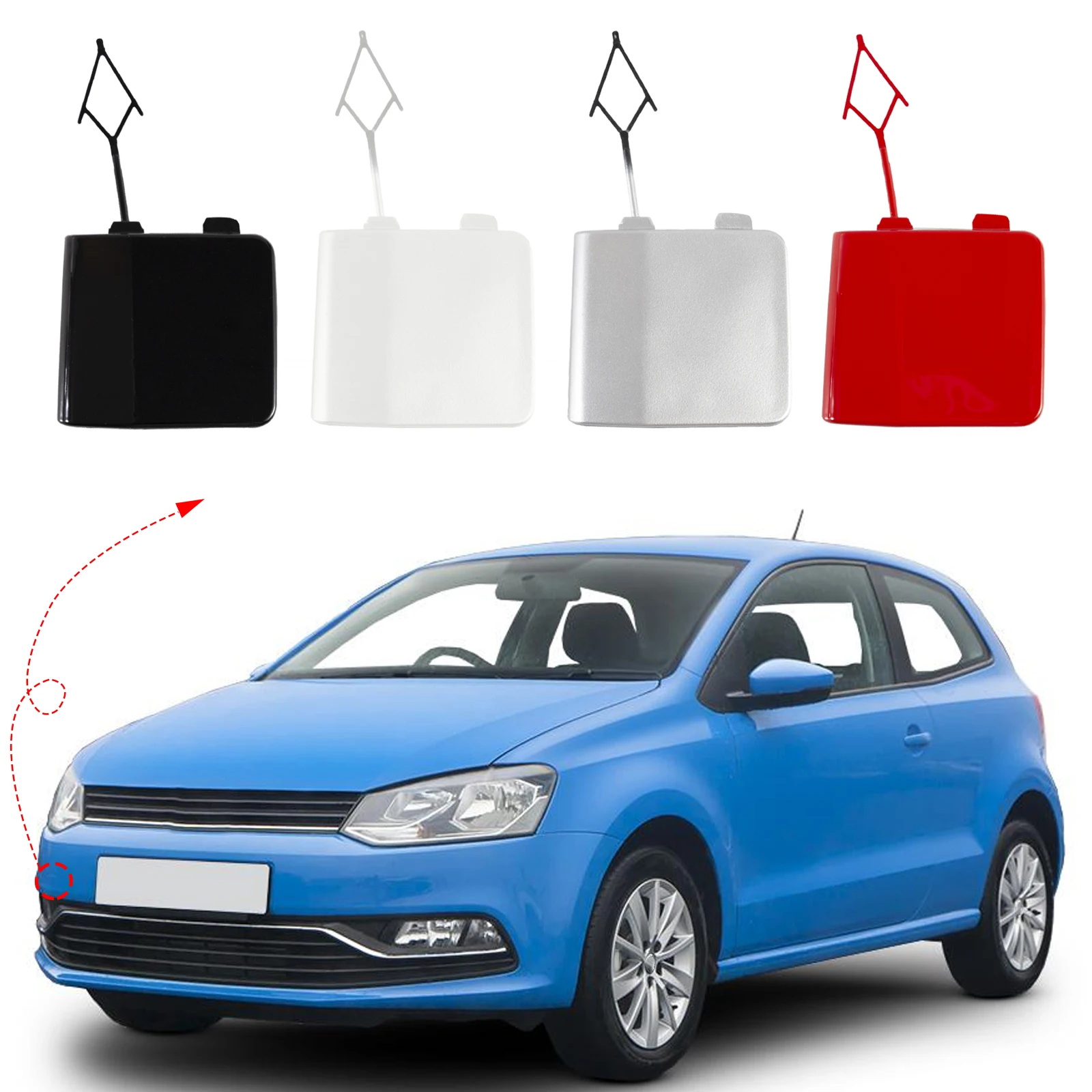 Front-Bumper-Tow-Hook-Cover-Cap-Towing-Eye-For-VW-POLO-2014-2015-2016 ...