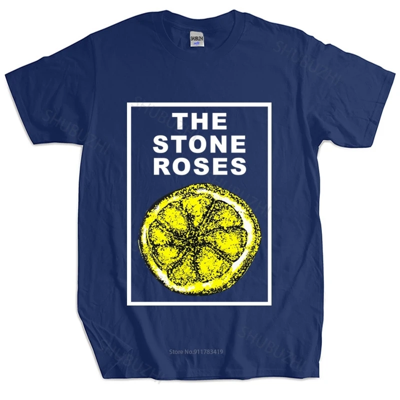Mens-summer-cotton-tshirt-loose-tops-New-Retro-The-Stone-Roses-Lemon ...