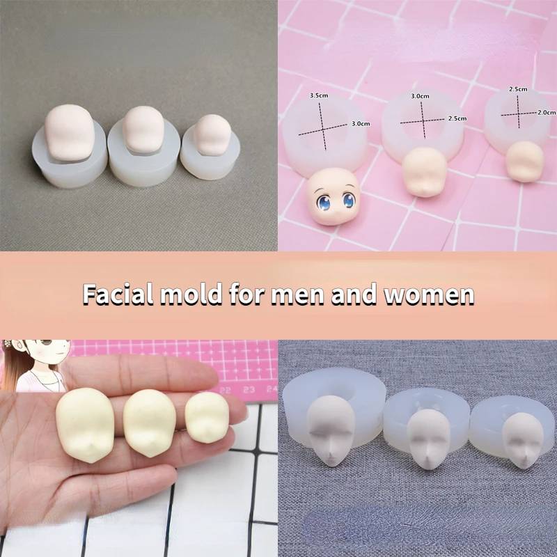 Q Edition Ultra Light Clay Facial Silicone Mold DIY Pottery Handmade ...