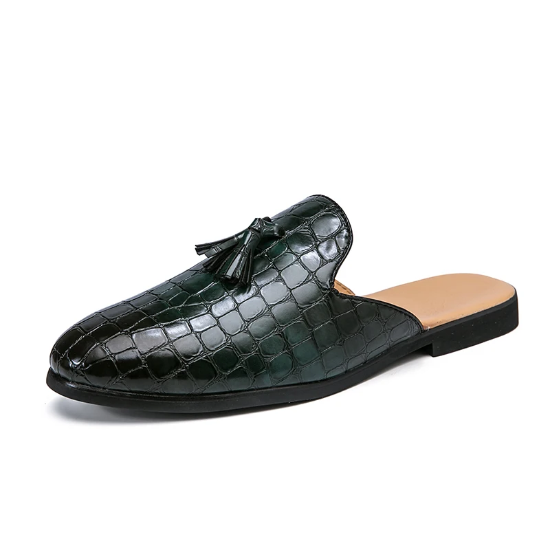 Mules-Black-Patent-Leather-Crocodile-Men-Half-Shoes-For-Man-Fashion ...