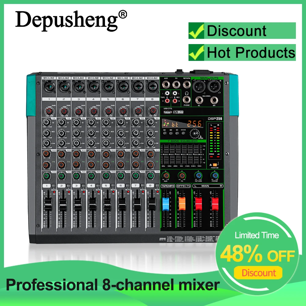 Depusheng-mezclador-de-Audio-profesional-MG8-consola-de-tablero-de-sonido-de-8-canales-sistema ...
