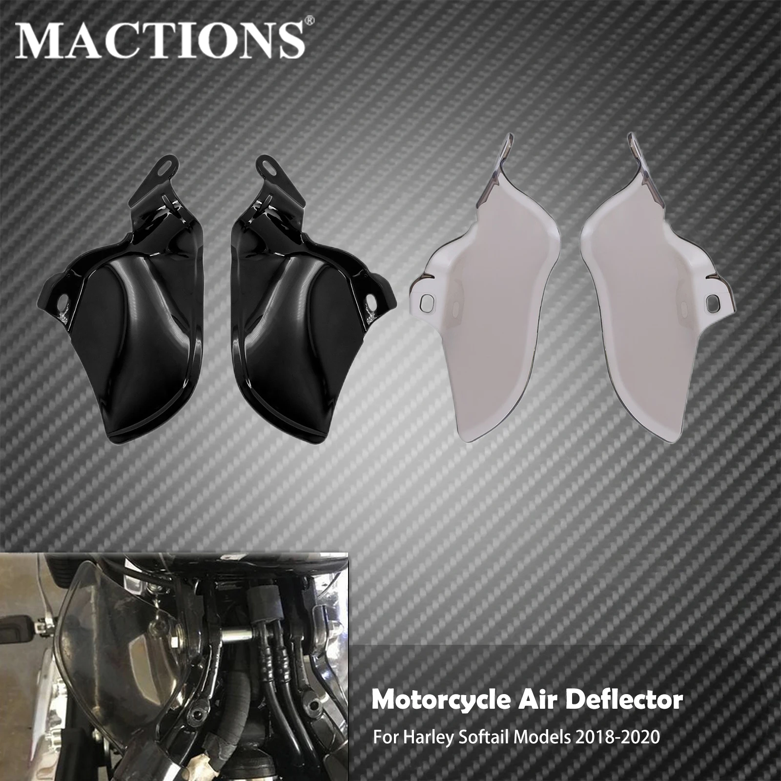 Motorcycle Abs Saddle Shields Air Heat Deflectors Smoke/black For ...