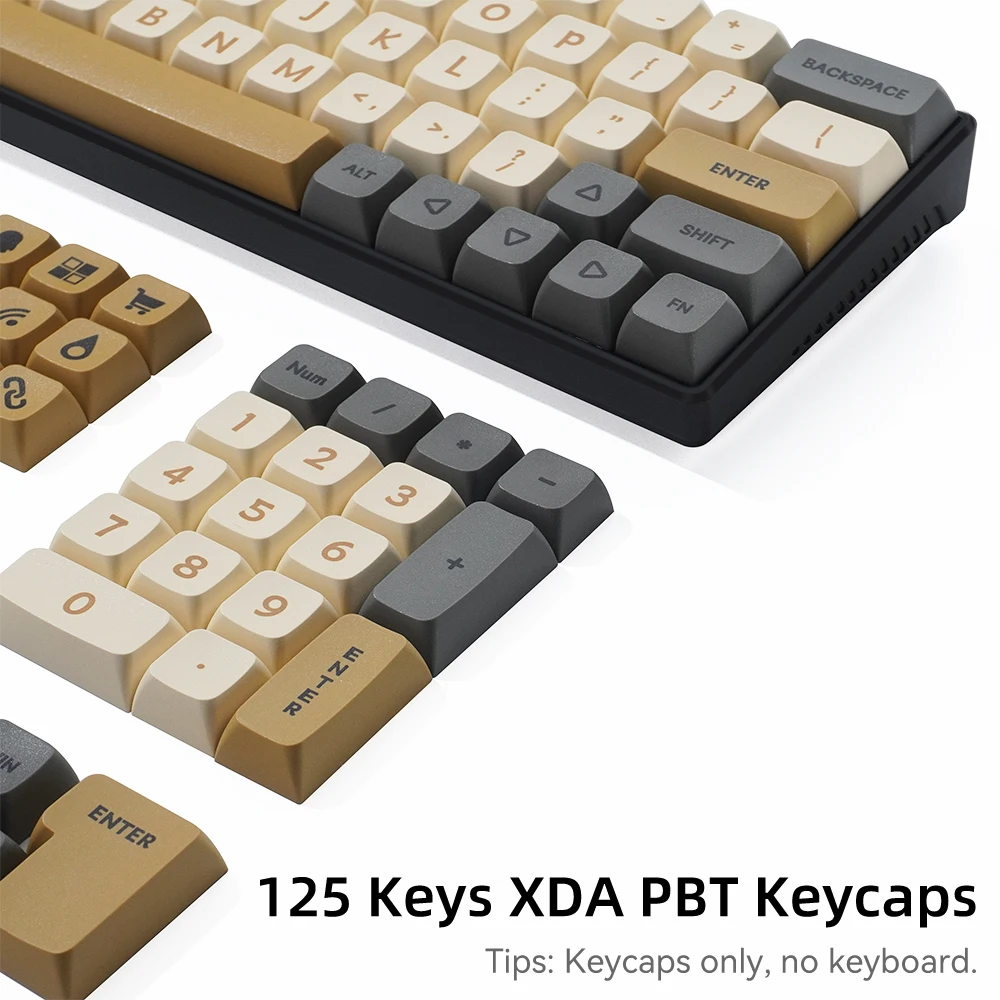 XDA Profile Keycaps 125 Keys Retro PBT Key Cap Set Dye Sublimation ANSI ...