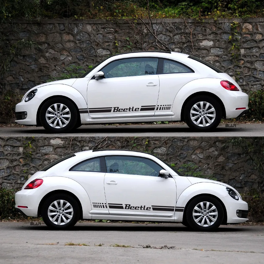 2PCS Door Side Stripe Car Sticker Decal Automobiles Car Styling For VW ...