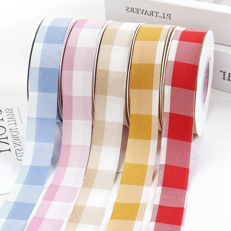 New-15mm-Double-Color-Checker-Decorative-Ribbon-DIY-Material-Gift-Box ...