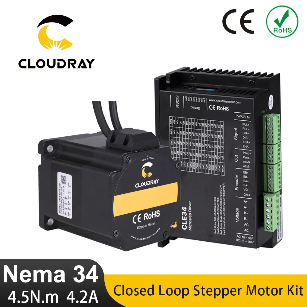 Cloudray Nema 34 Closed Loop Stepper Motor Driver Kit With Encoder 4.5N ...