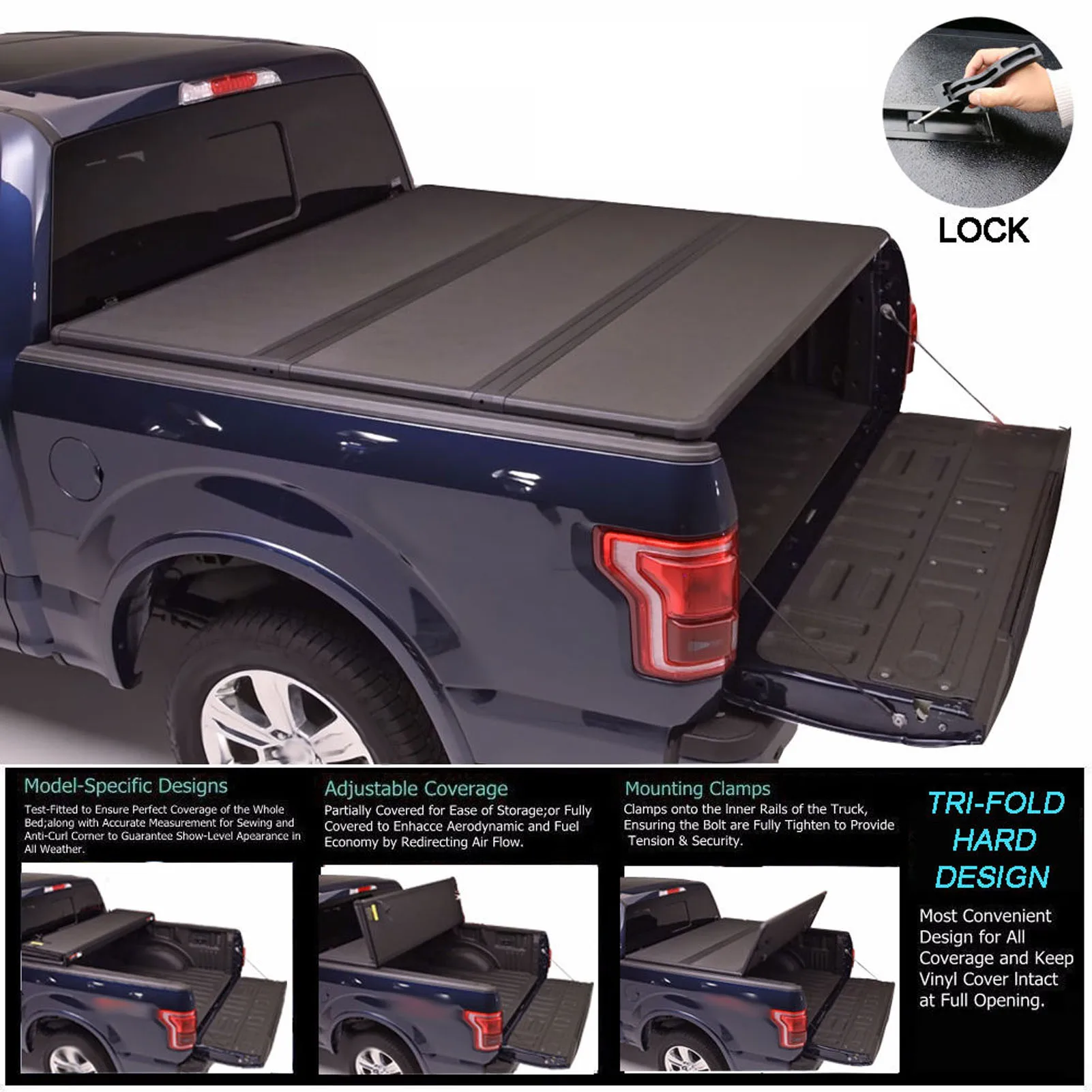 4Pcs-Trifold-Tonneau-Cover-Hard-Or-Soft-Folding-Clamp-Cover-Replacement ...