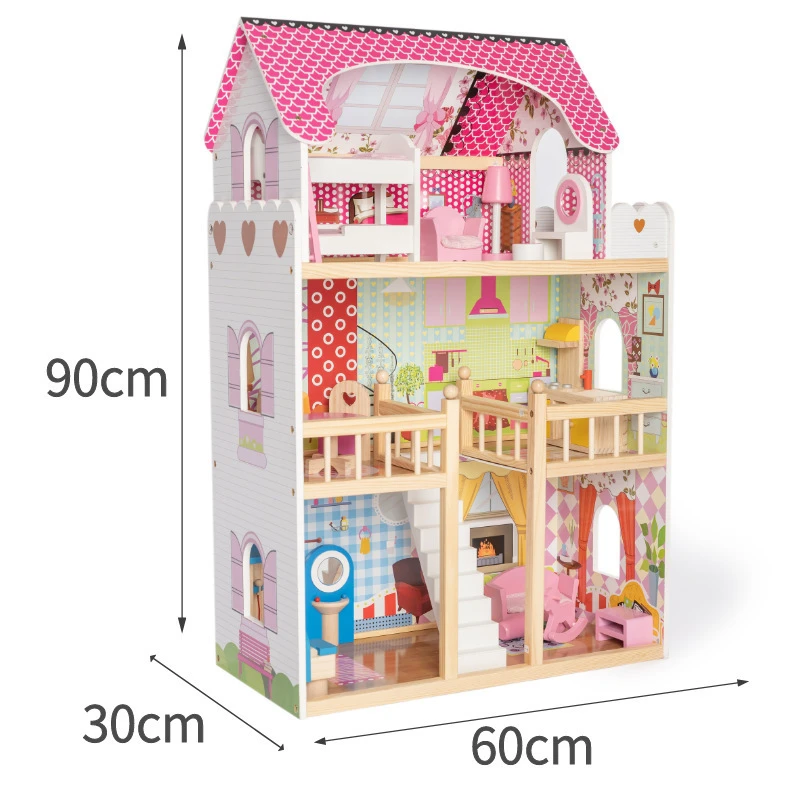 Children's interactive play experience toy girl gift wooden play house ...