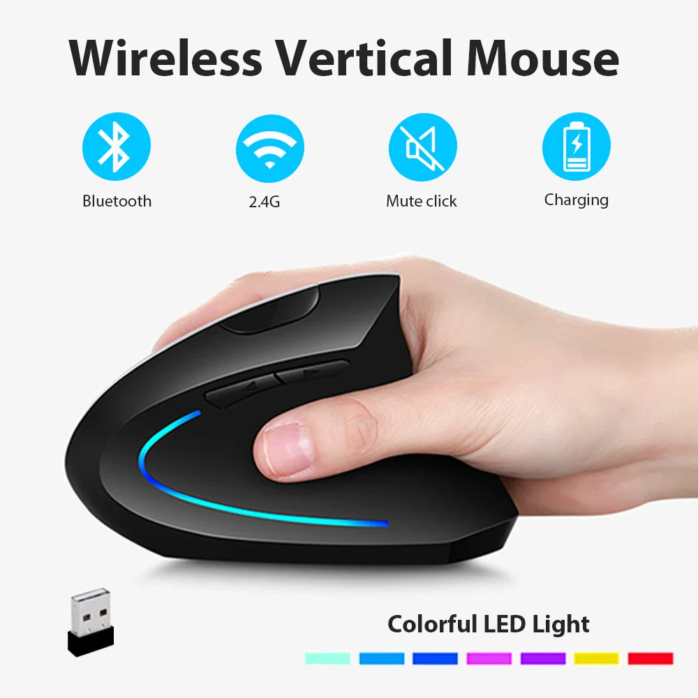 Rat-n-inal-mbrico-recargable-con-Bluetooth-2-4G-Mouse-Vertical-ergon ...
