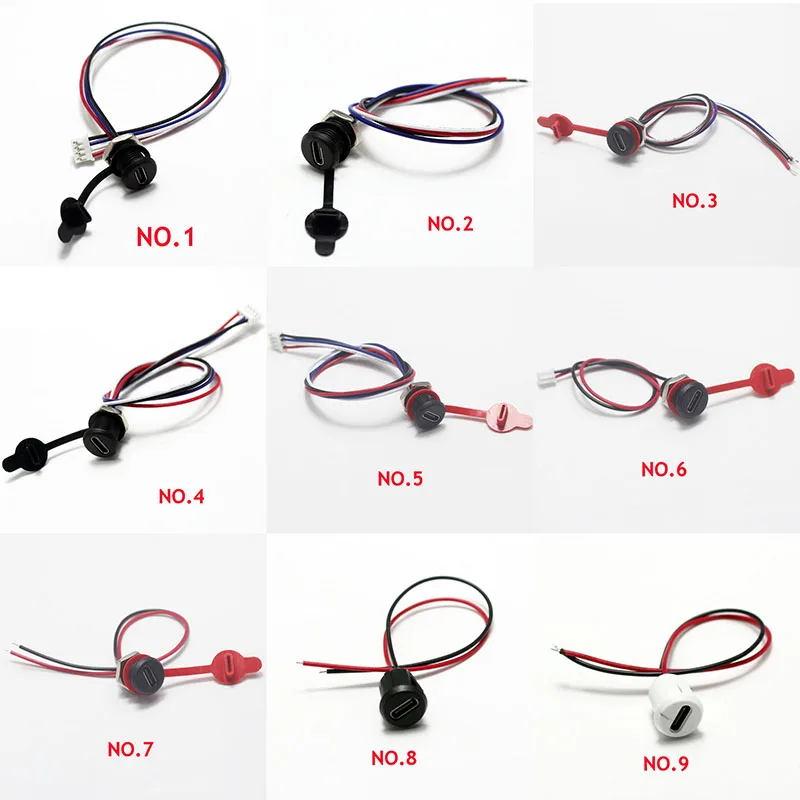 1Pcs-USB-C-2Pin-4Pin-charging-socket-with-PH2-0-nut-snap-lock-plate-USB ...
