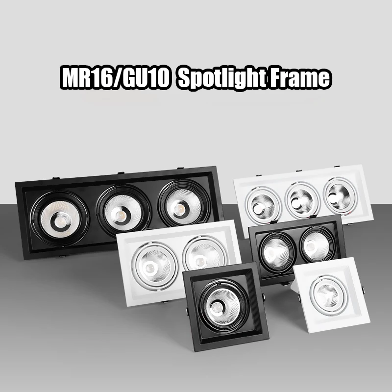Recessed-Led-Spotlight-Frame-Aluminum-DownLight-Shell-Gu10-Mr16-Socket ...