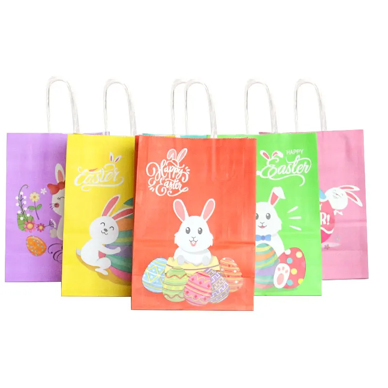 4-8pcs-Easter-Bunny-Gift-Bags-Kraft-Paper-Cookies-Candy-Bags-Happy ...