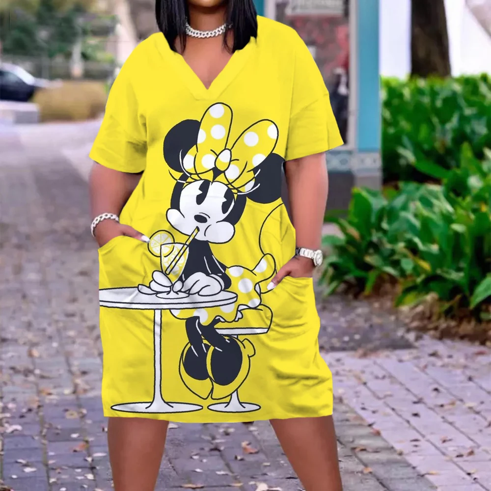 Disney-Kawaii-Cartoon-Print-Robe-Long-Sleeves-Fat-Loose-Women-s-Minnie ...